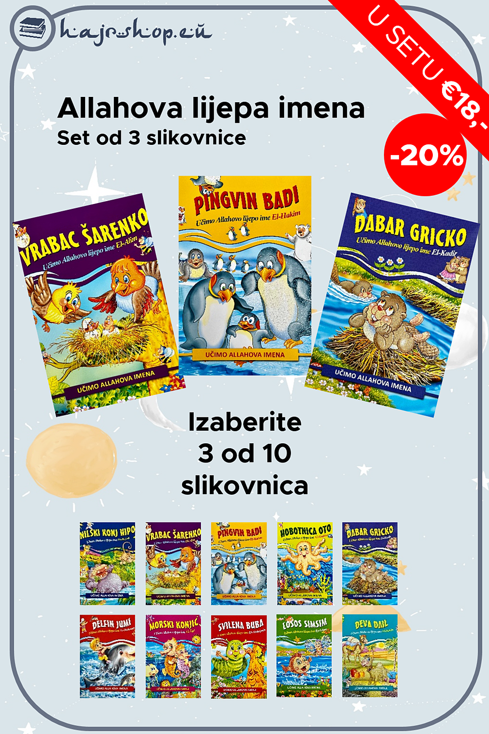 Set od 3 slikovnice iz serije - Allahova lijepa imena – hajrshop.eu